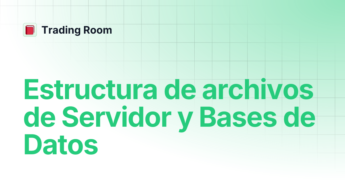 Estructura de archivos de Servidor y Bases de Datos | Trading Room